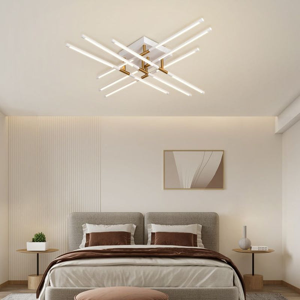 Crossed LED Stripe Ceiling-mounted Sconce – Precise Lighting