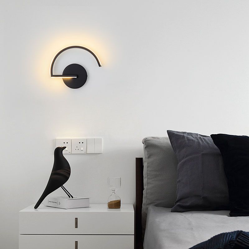 LED Sector-Shape Wall Sconce Lamp Sandy Black – Precise Lighting